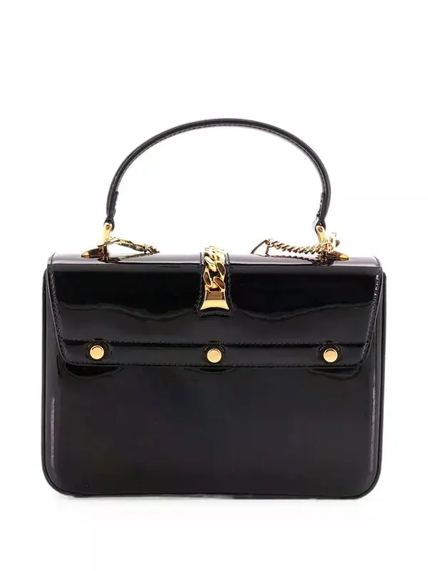 Gucci Sylvie 1969 Top Handle Bag Patent Mini Satchel