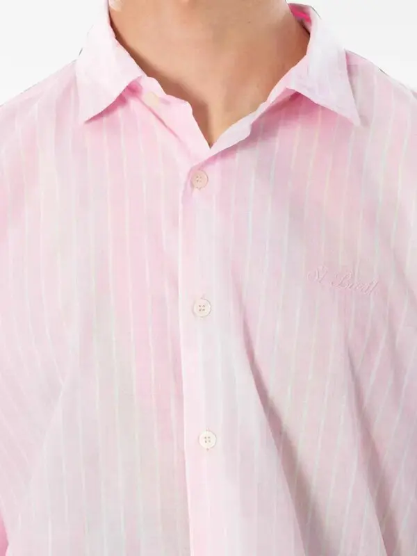 MC2 SAINT BARTH Striped Cotton-voile Shirt