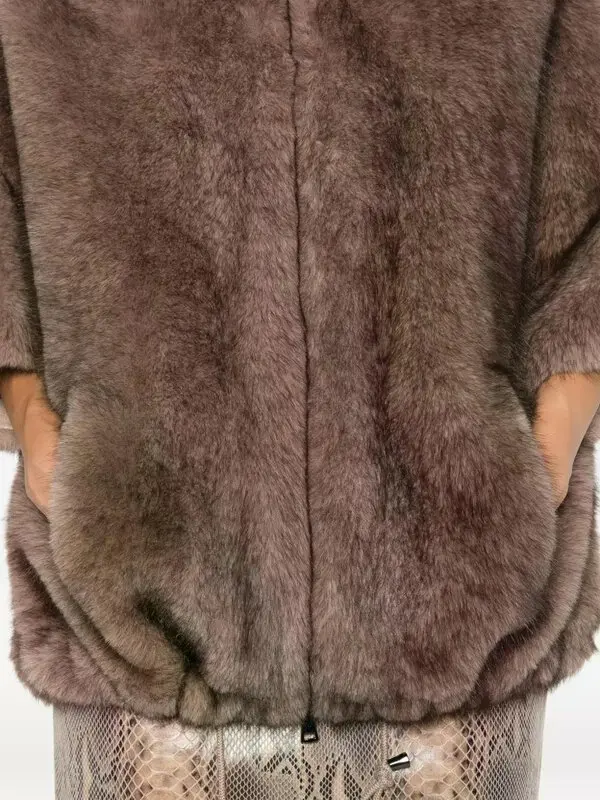 VALENTINI 1972 Faux-fur Short-sleeve Coat