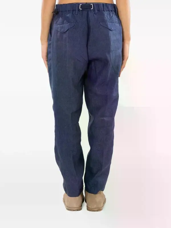 WHITE SAND Pleated Linen Trousers