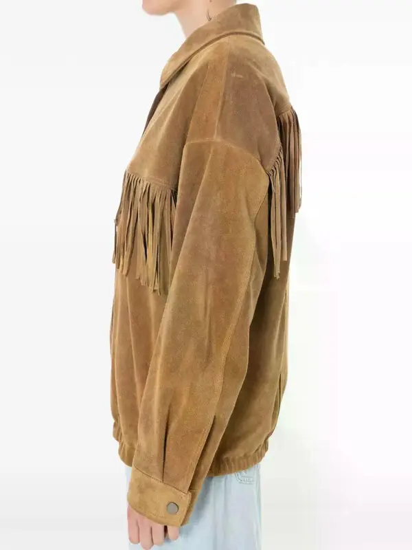 VICOLO Fringe-detail Suede Jacket