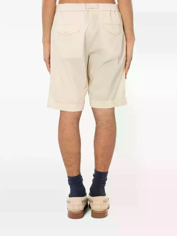 WHITE SAND Belted Pleated Shorts