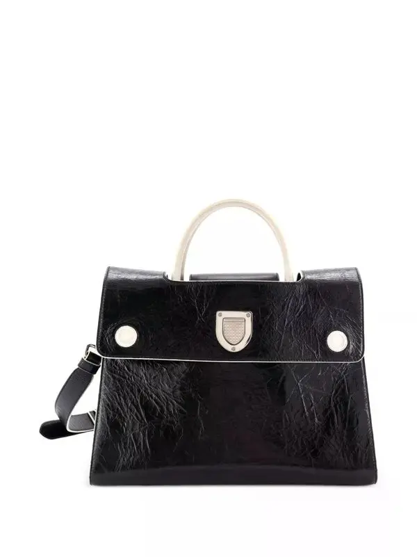 Dior Diorever Bag Leather Medium Satchel - Black