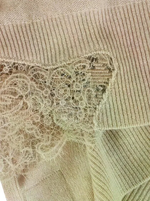 Ermanno Scervino Lace-trim Cashmere Scarf
