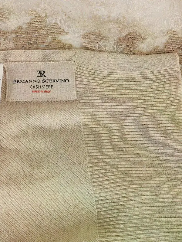 Ermanno Scervino Lace-trim Cashmere Scarf