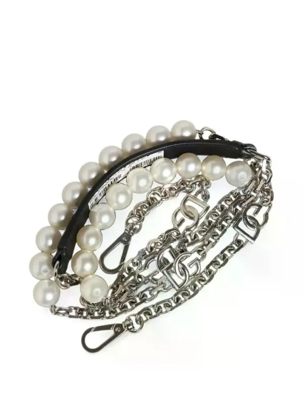 Dolce & Gabbana Dg-logo Pearl-embellished Shoulder Strap