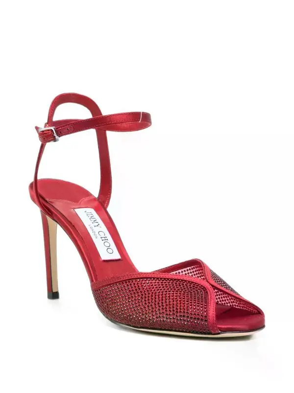 JIMMY CHOO Sacora Crystal-embellished Mesh Sandals