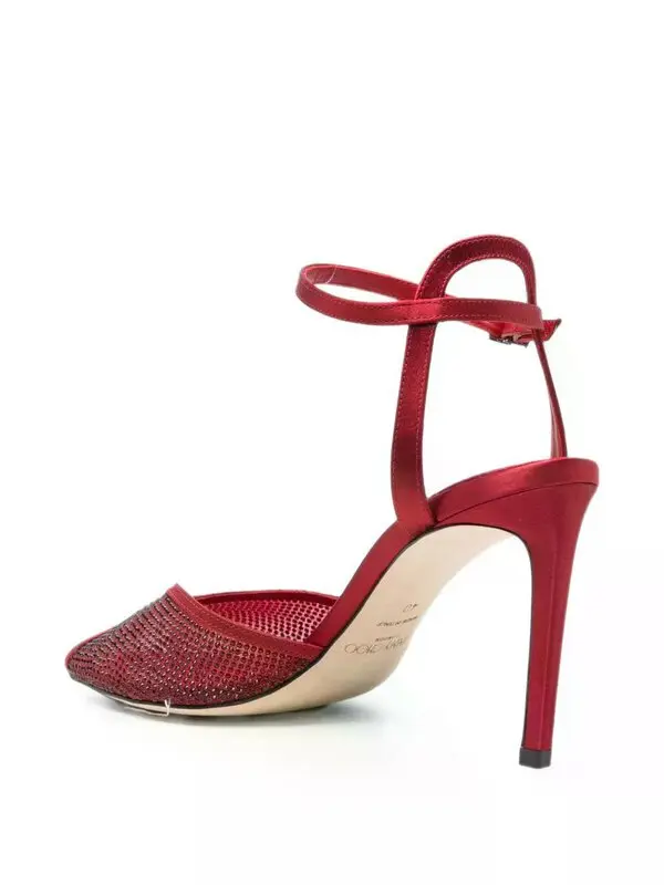 JIMMY CHOO Sacora Crystal-embellished Mesh Sandals