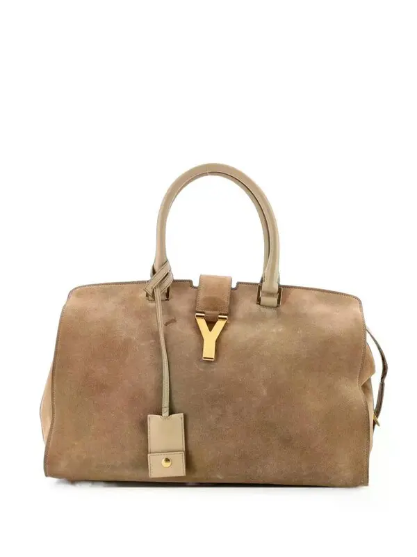 Saint Laurent Classic Y Cabas Leather Large Tote Bag - Brown