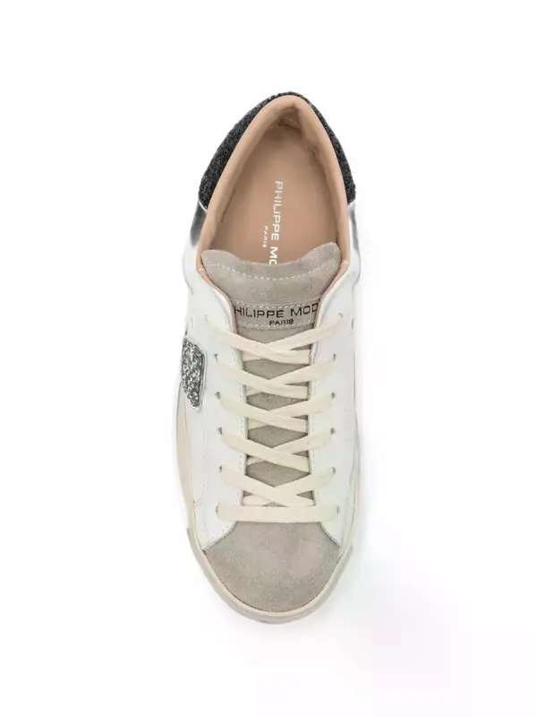 Philippe Model Glitter-detail Leather Sneakers