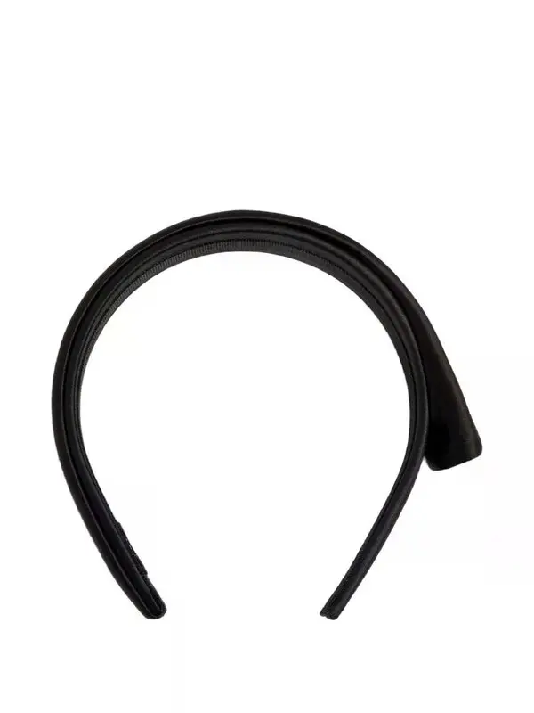 Balenciaga Logo-embroidered Satin-finish Headband - Black