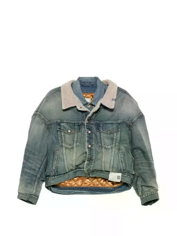 Mihara Yasuhiro Fleece-collar Denim Jacket