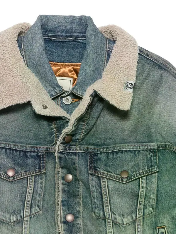 Mihara Yasuhiro Fleece-collar Denim Jacket