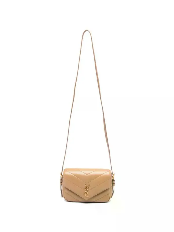 Saint Laurent Loulou Quilted Leather Cross Body Bag - Neutrals