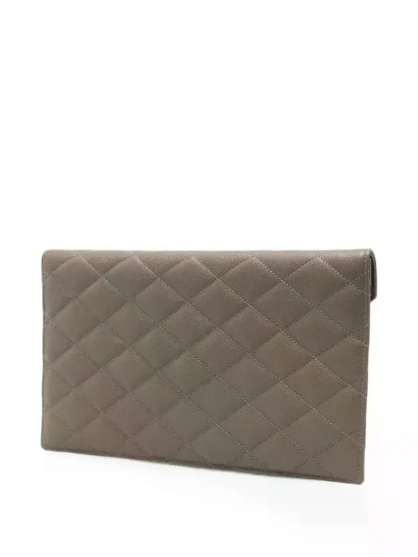 Saint Laurent Cassandre Quilted Leather Clutch Bag