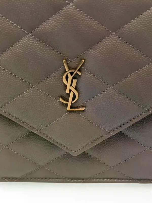 Saint Laurent Cassandre Quilted Leather Clutch Bag