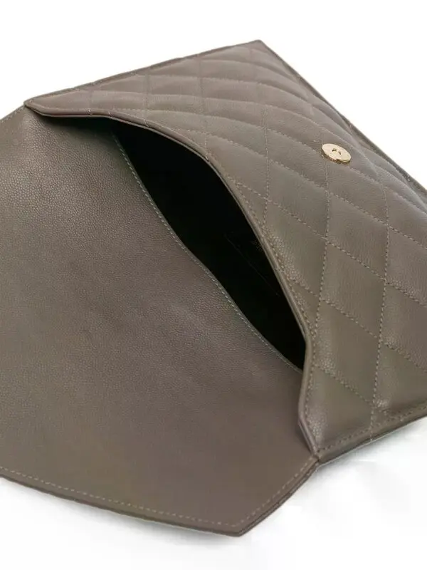 Saint Laurent Cassandre Quilted Leather Clutch Bag