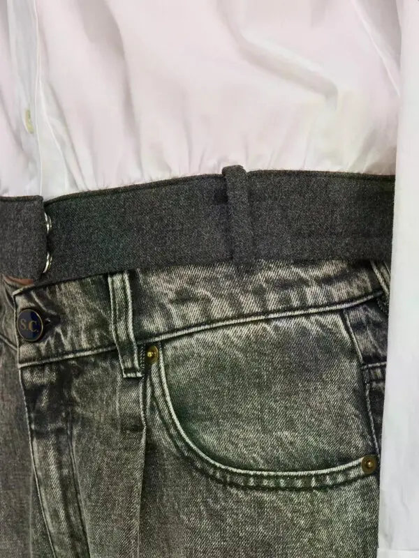 SEMICOUTURE Gilberta Cropped Contrast-hem Shirt