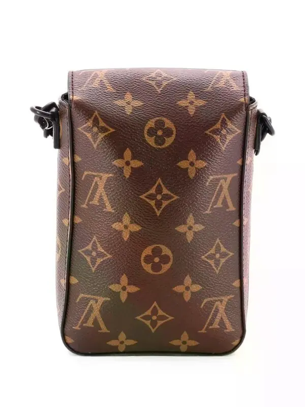 LOUIS VUITTON S Lock Vertical Wearable Wallet Macassar Monogram Canvas Crossbody Bag