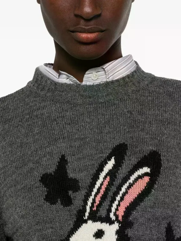 Max Mara Nitra Rabbit-intarsia Knitted Sweater