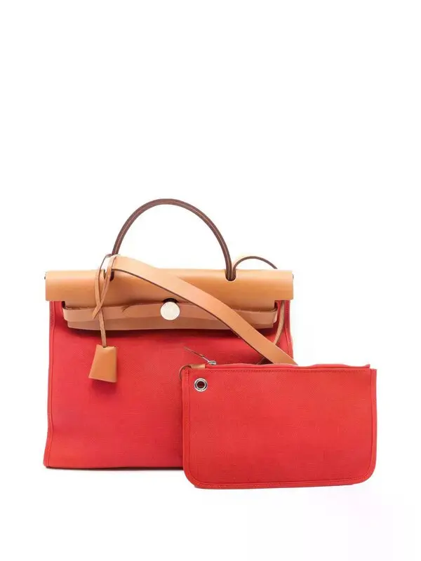 Hermès 2017 Toile Herbag Zip 31 Satchel - Red