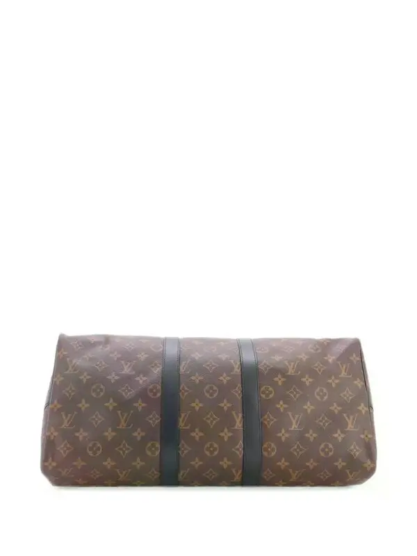 LOUIS VUITTON Keepall Bandouliere Bag Macassar Monogram Canvas 45 Travel Bag - Black