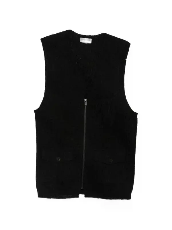 Yohji Yamamoto Ribbed-knit Zip-up Gilet