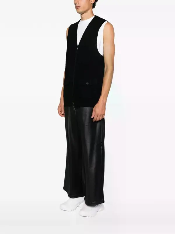 Yohji Yamamoto Ribbed-knit Zip-up Gilet