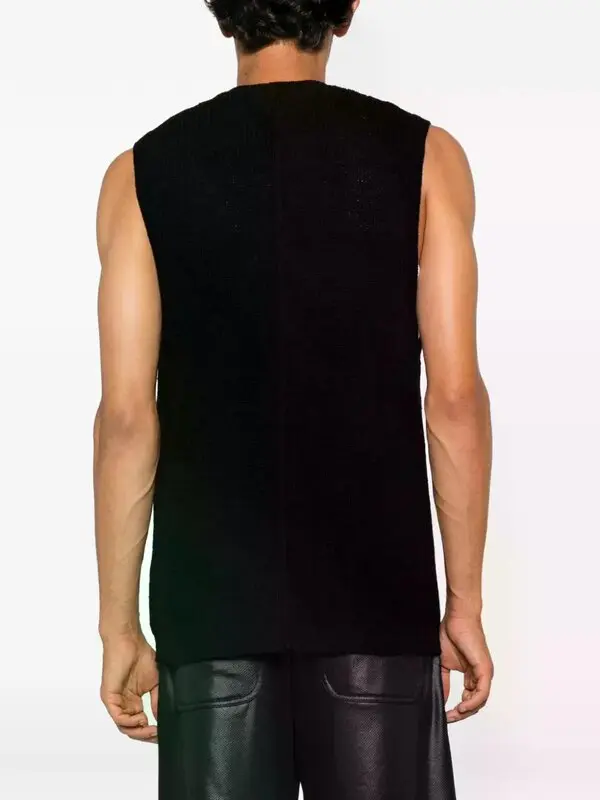 Yohji Yamamoto Ribbed-knit Zip-up Gilet