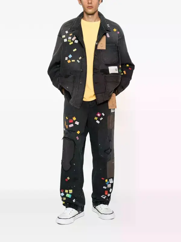 Mihara Yasuhiro Patchwork Ticket-print Jeans