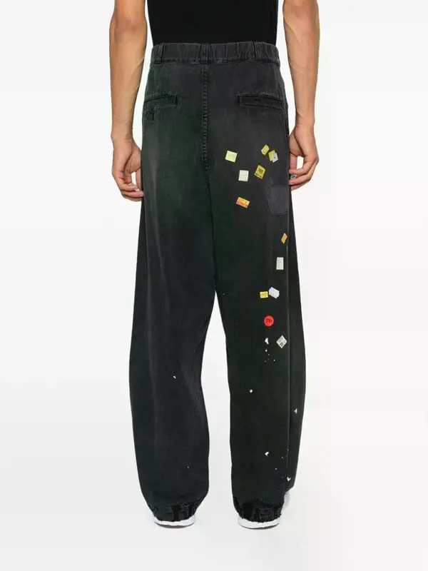 Mihara Yasuhiro Patchwork Ticket-print Jeans