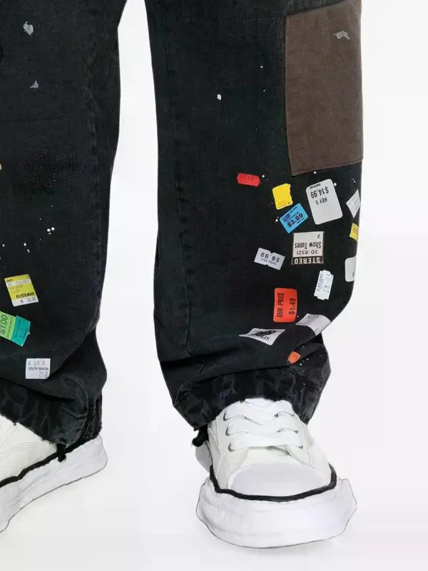 Mihara Yasuhiro Patchwork Ticket-print Jeans