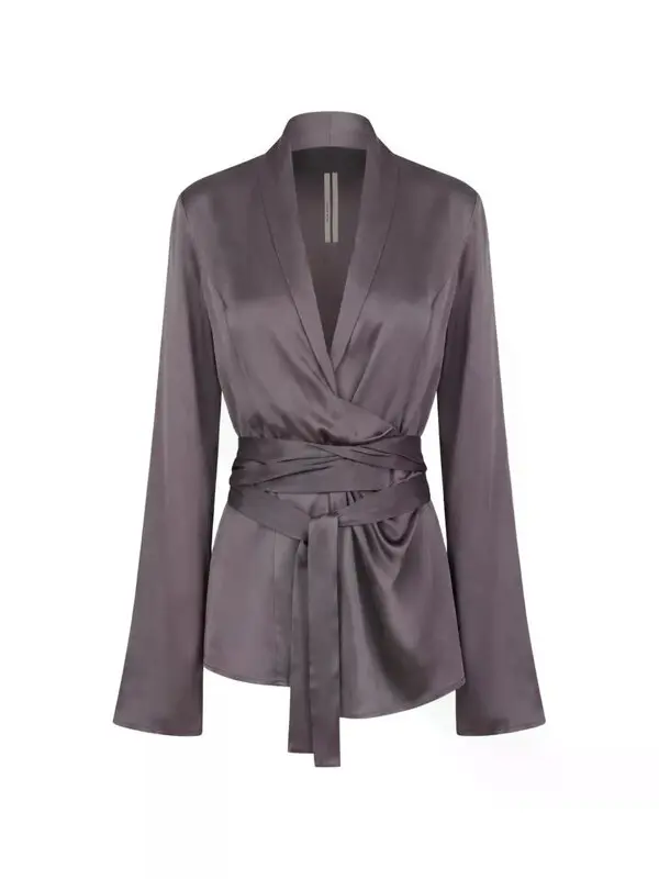 Rick Owens Laura Belted Wrap Top - Grey