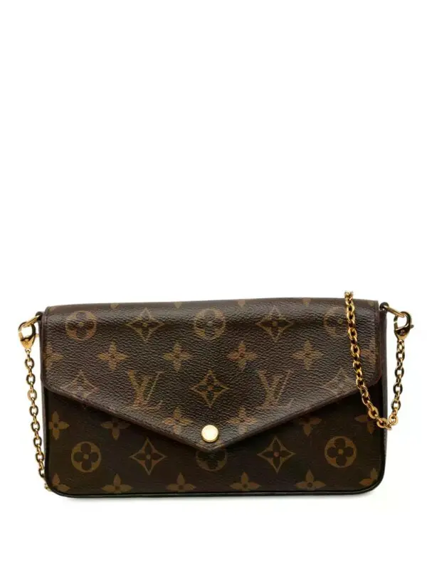 LOUIS VUITTON 2019 Monogram Pochette Felicie Crossbody Bag - Brown