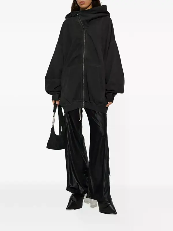 Rick Owens Asymmetric-zip Oversized Hoodie - Black