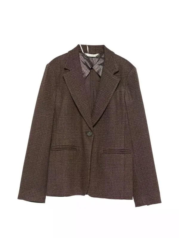 Max Mara Check-pattern Single-breasted Blazer