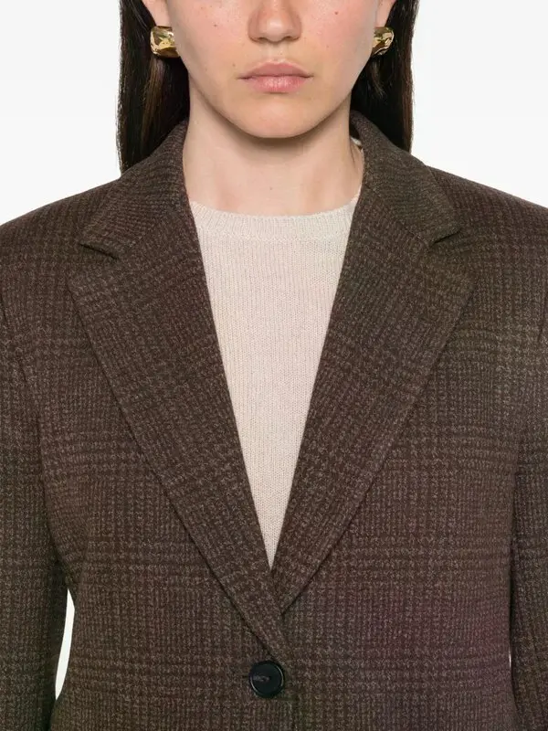 Max Mara Check-pattern Single-breasted Blazer