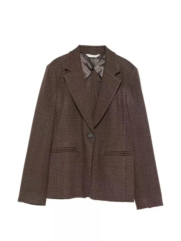 Max Mara Check-pattern Single-breasted Blazer
