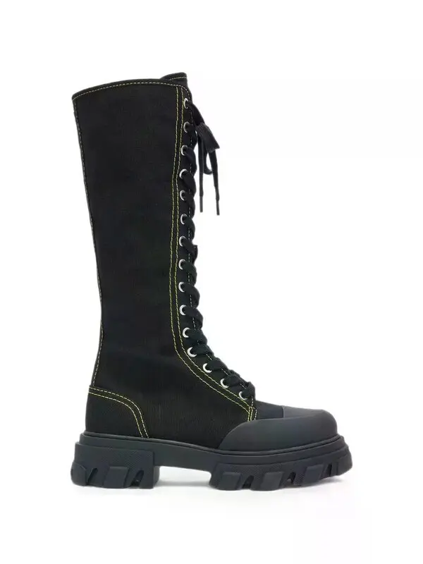GANNI Trail Boots Tall In Canvas