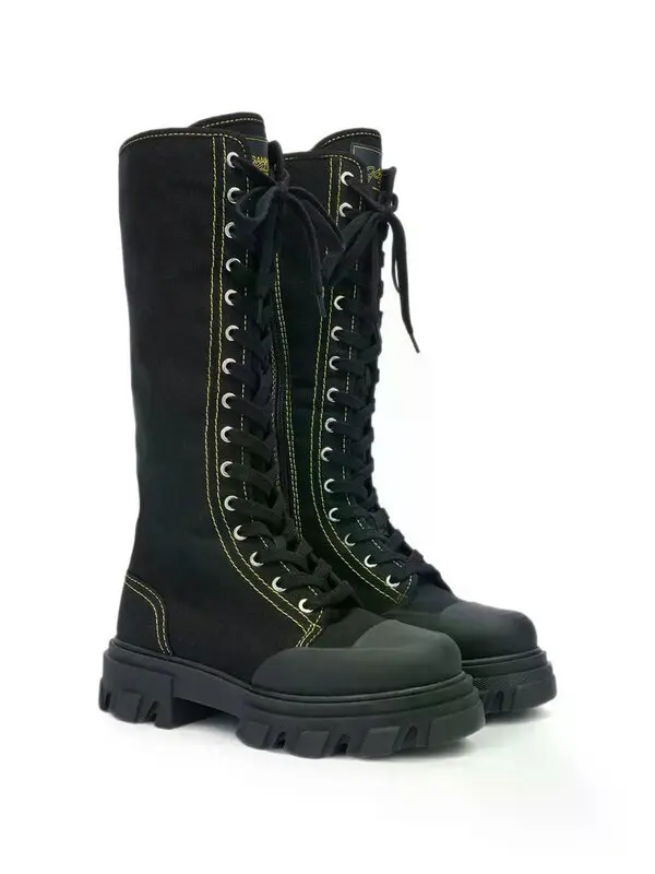 GANNI Trail Boots Tall In Canvas