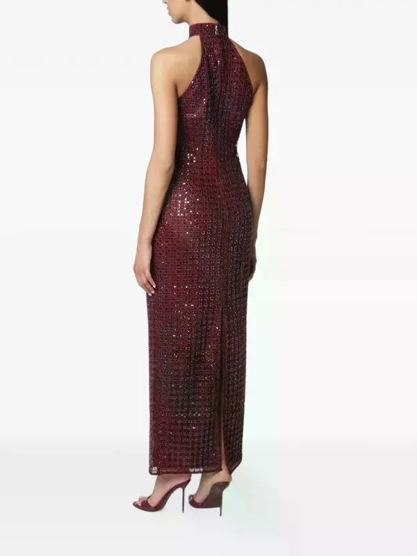ROTATE BY BIRGER CHRISTENSEN Beaded Maxi Dress Bordeaux