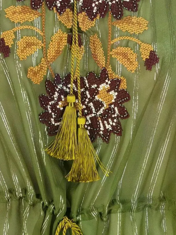 Valentino Garavani Embroidered Tassel-detail Blouse
