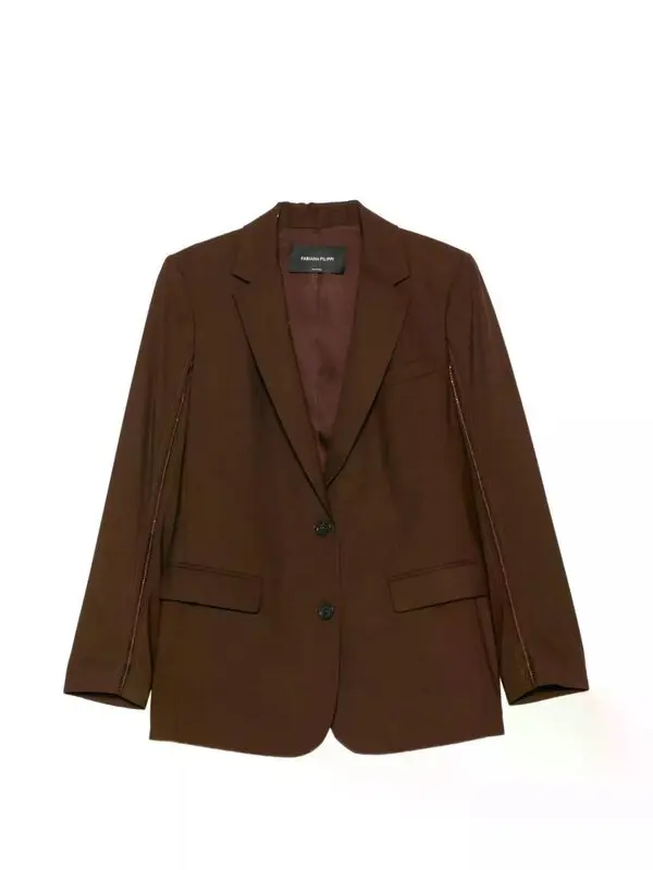 Fabiana Filippi Bead-embellished Single-breasted Blazer - Brown