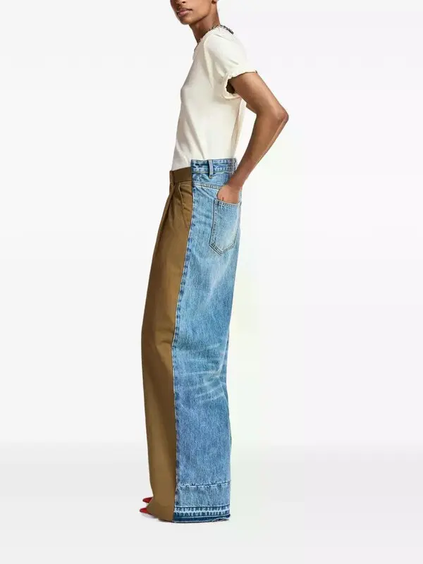Essentiel Antwerp Krisp Denim-panel Wide-leg Trousers