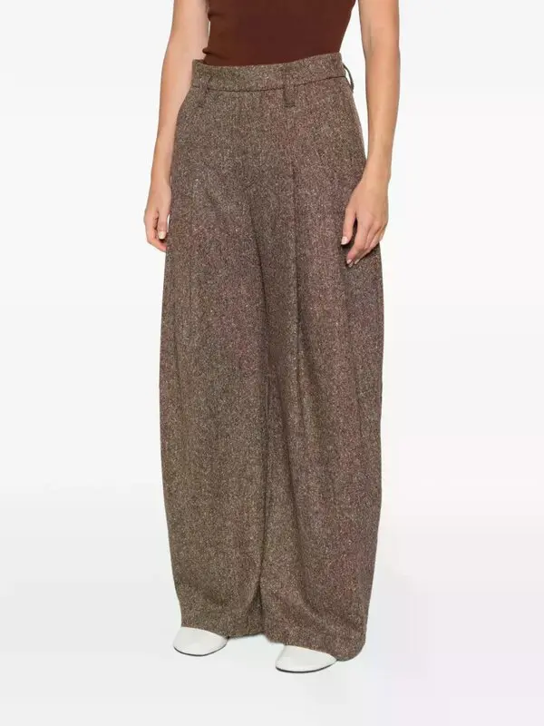 Brunello Cucinelli Pleated Tweed Trousers
