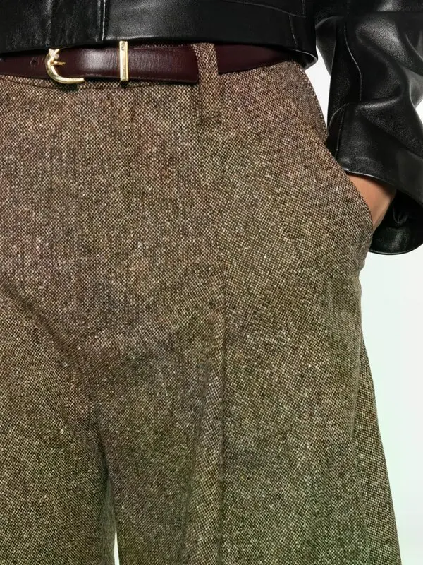 Brunello Cucinelli Pleated Tweed Trousers