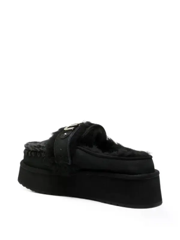 Mou Logo-plaque Crochet-trim Slippers