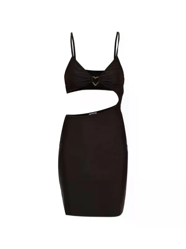 Moschino Heart-appliqué Cut-out Mini Dress - Black