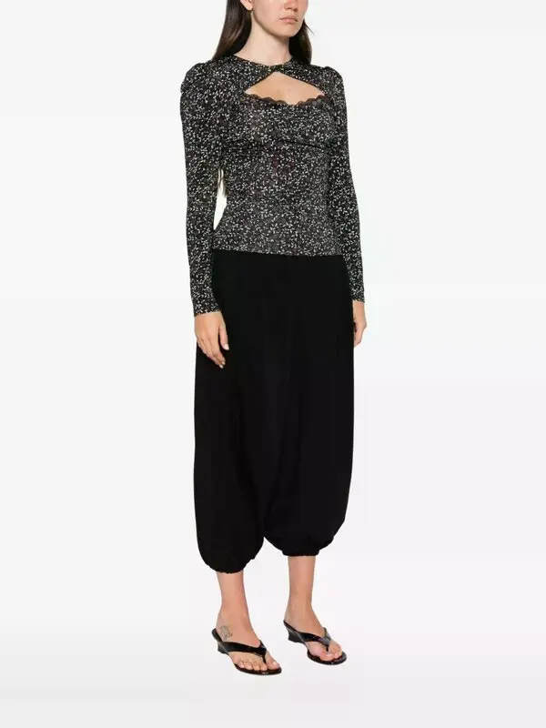 MAR DE MARGARITAS Floral-print Lace-trim Blouse