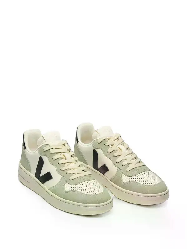 VEJA V-10 Leather Sneakers - Neutrals